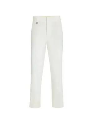 PAOLO PECORA Stretch-linen Loose-fit Chino Trousers - White