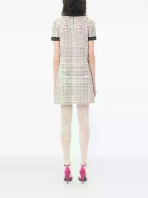 Valentino Garavani Short Dress In Square Tweed - Neutrals