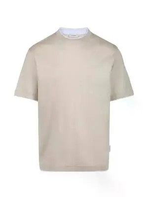 PAOLO PECORA Double-layer Loose-fit T-shirt - Neutrals