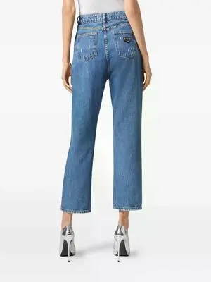 Philipp Plein Distressed Crystal-embellished Jeans