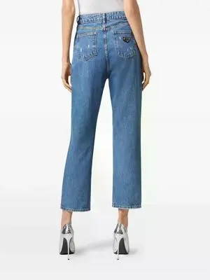 Philipp Plein Distressed Crystal-embellished Jeans