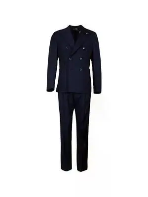 ALESSANDRO GILLES Pinstriped Double-breasted Suit - Blue