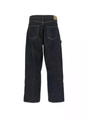 Undercover Embroidered Curved-stitch Jeans - Blue