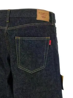Undercover Embroidered Curved-stitch Jeans - Blue