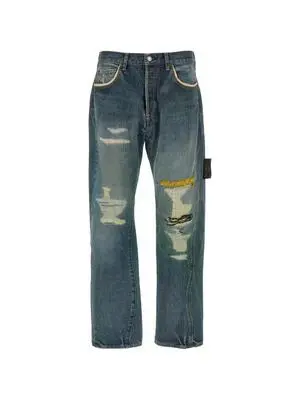Undercover Embroidered Distressed Jeans - Blue