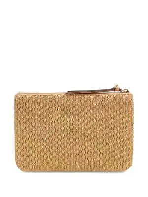 Pinko Love Birds Woven Clutch Bag - Neutrals