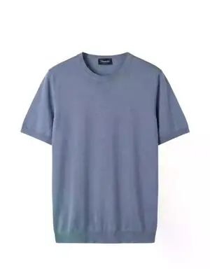DRUMOHR Fine-knit Short-sleeve T-shirt - Blue