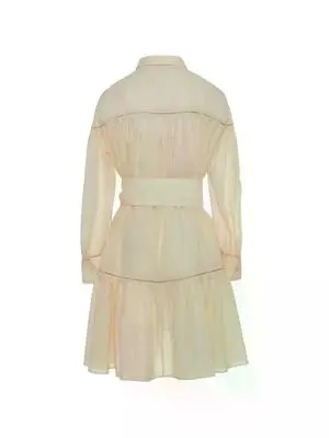 Devotion Sail Belted Ruffled Mini Dress