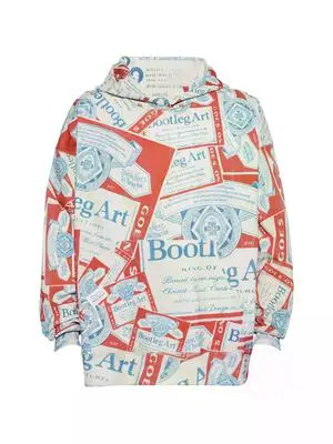 TALKING ABOUT THE ABSTRACTION Graphic Print Hoodie - Red