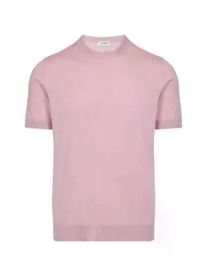 PAOLO PECORA Short-sleeved Crew-neck Sweater - Pink