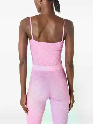 MARINE SERRE Moon-printed Jersey Strappy Top - Pink