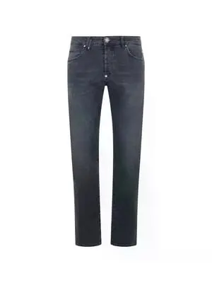 Philipp Plein Logo Plaque Faded Jeans