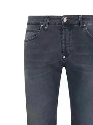 Philipp Plein Logo Plaque Faded Jeans