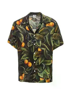ENDLESS JOY Snaker Printed Silk Shirt - Black
