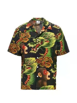 ENDLESS JOY Monkey Dragon Printed Shirt - Black