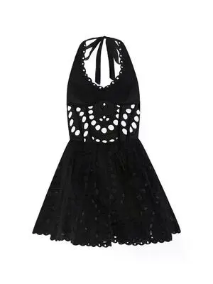Charo Ruiz Ibiza Sandlight Broderie-anglaise Halterneck Dress - Black