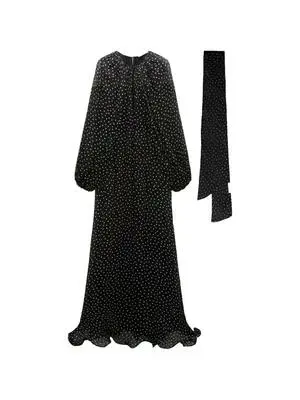 Dorothee Schumacher Polka Dot Maxi Dress With Scarf - Black