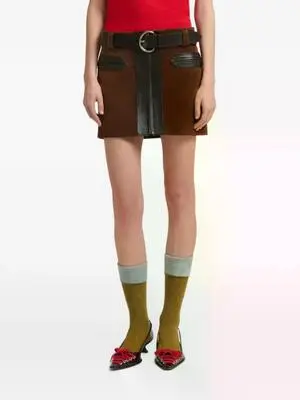 Marni Suede Mini Skirt - Brown