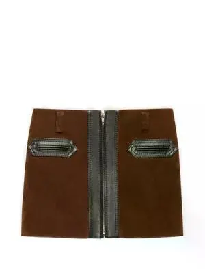 Marni Suede Mini Skirt - Brown