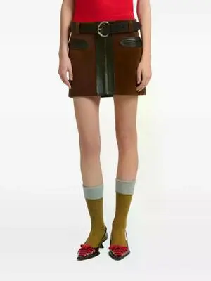 Marni Suede Mini Skirt - Brown