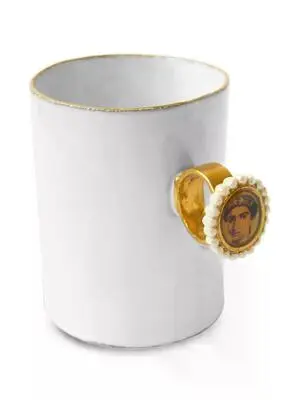 ASTIER DE VILLATTE Fayum Portrait Of Lady Ring Cup - White