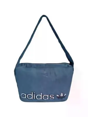 Adidas Washed Effect Logo-print Shoulder Bag - Blue
