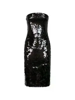 Alex Perry Sequin-embellished Strapless Dress - Black