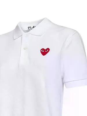 Play Comme Des Garcon Embroidered Heart Polo Shirt