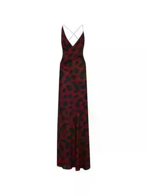 Alex Perry Animalier-print Bias-cut Dress - Red