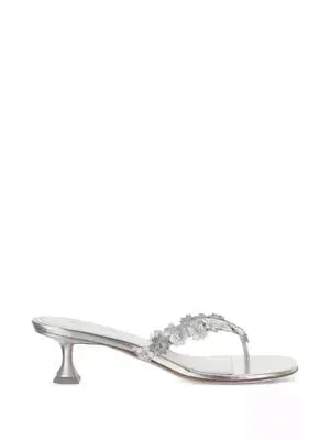 Amina Muaddi Janis Flower-appliqué Sandals