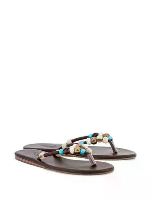 ANCIENT GREEK SANDALS Saionara Bead-embellished Flat Sandals