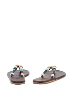 ANCIENT GREEK SANDALS Saionara Bead-embellished Flat Sandals