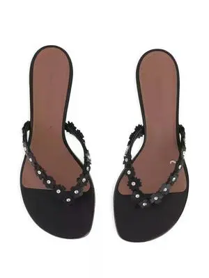 Amina Muaddi Janis Floral-appliqué Sandals