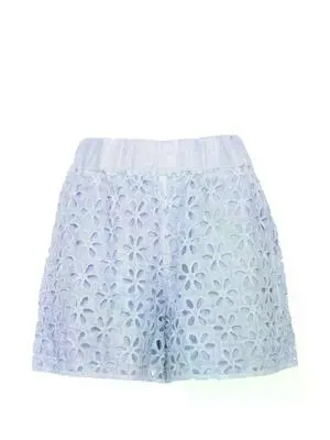 120% Lino Floral Broderie Anglaise Shorts