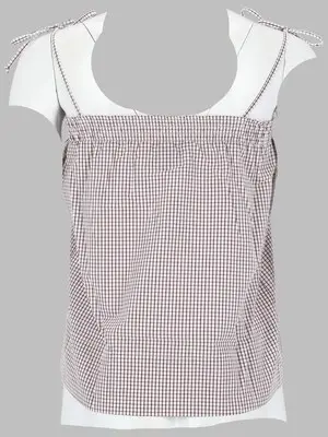 A.p.c. Cleo' Top With Checkered Pattern And Tie Details