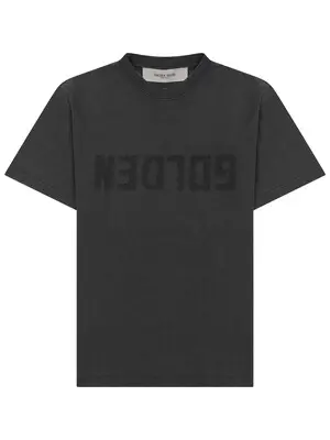 GOLDEN GOOSE T-shirt In Jersey Distressed Con Logo - Multicolour