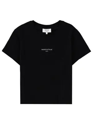 Maison Kitsuné T-shirt Con Logo - Black