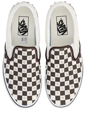 VANS Classic Slip-on Sneakers With Studded Checkerboard Pattern