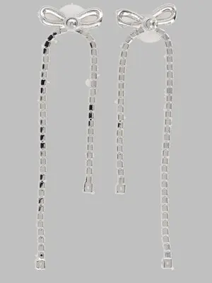 SELF-PORTRAIT Bow & Crystal Dangle Earrings