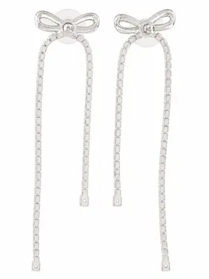 SELF-PORTRAIT Bow & Crystal Dangle Earrings