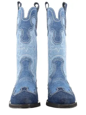 GANNI Western Denim Boots