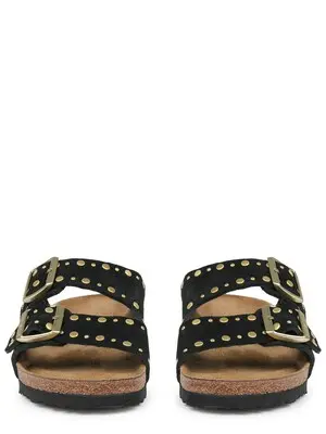 BIRKENSTOCK Arizona Rivet Studded Suede Sandals - Black