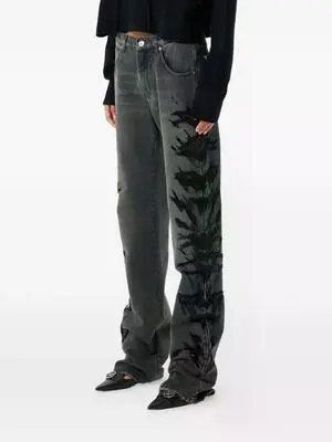 Blumarine Zebra Embroidered Jeans - Black