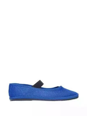 DROGHERIA CRIVELLINI Mesh Elastic-strap Ballet Flats - Blue
