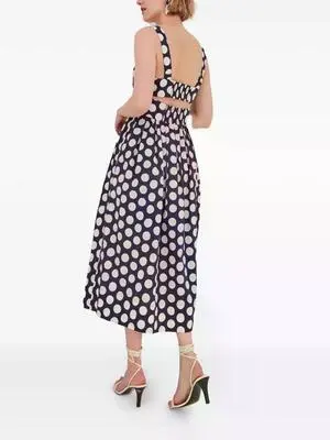 Cara Cara Clover Polka-dot Midi Dress - Blue