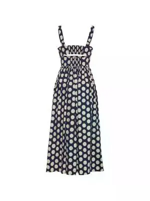 Cara Cara Clover Polka-dot Midi Dress - Blue