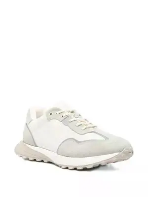 SERGIO MORETTI FIRENZE Perforated Suede-panel Sneakers - Grey