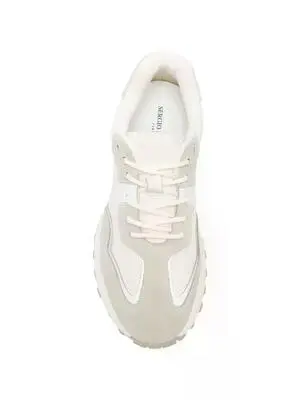 SERGIO MORETTI FIRENZE Perforated Suede-panel Sneakers - Grey