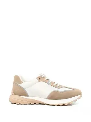 SERGIO MORETTI FIRENZE Perforated Suede Panel Sneakers - Neutrals