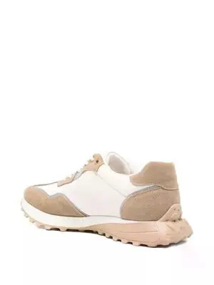 SERGIO MORETTI FIRENZE Perforated Suede Panel Sneakers - Neutrals